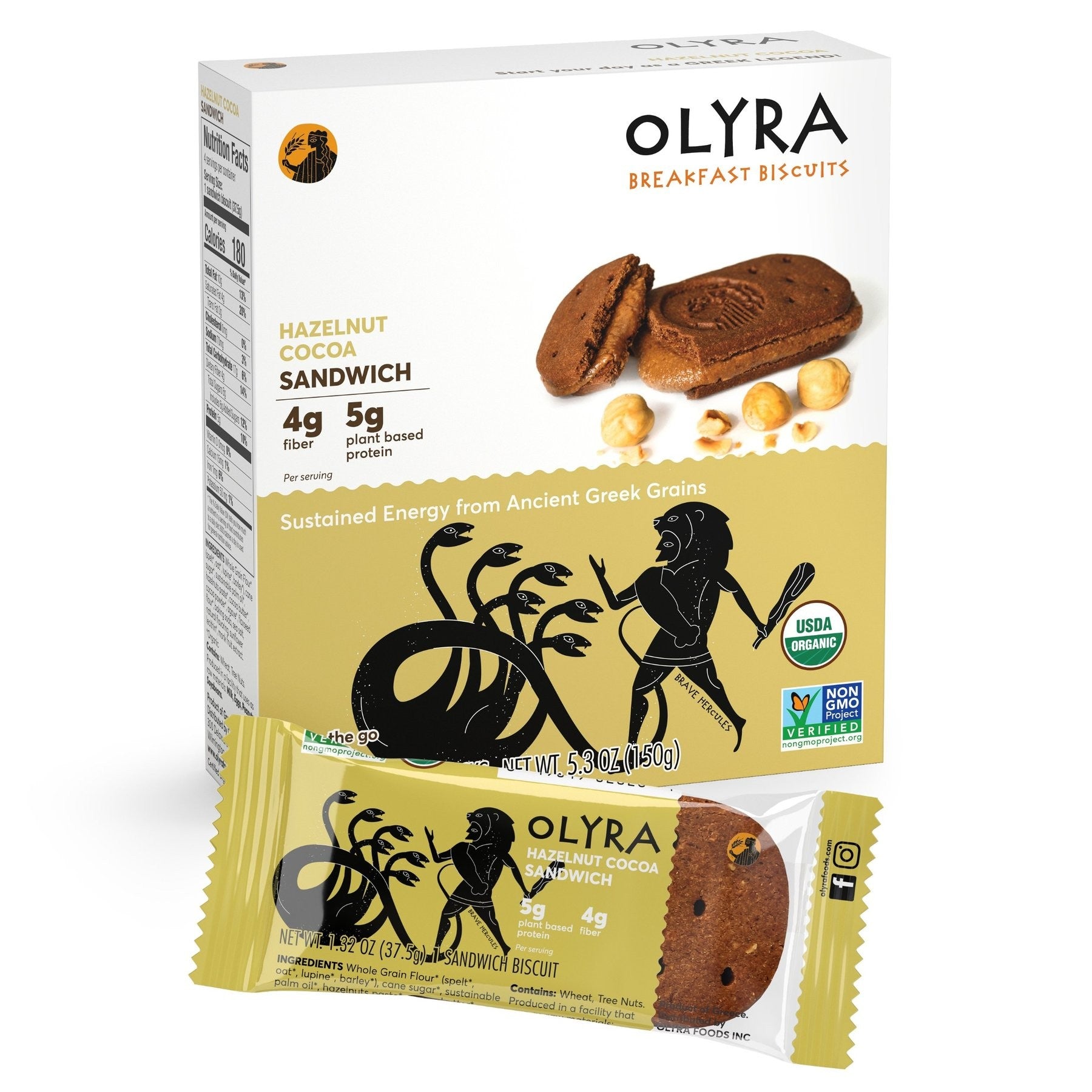Olyra Breakfast Biscuit Hazelnut Cocoa Sandwich – Tiny Grocer